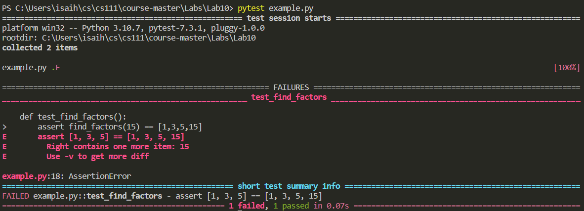 Lab 06 - Testing :: BYU CS 111